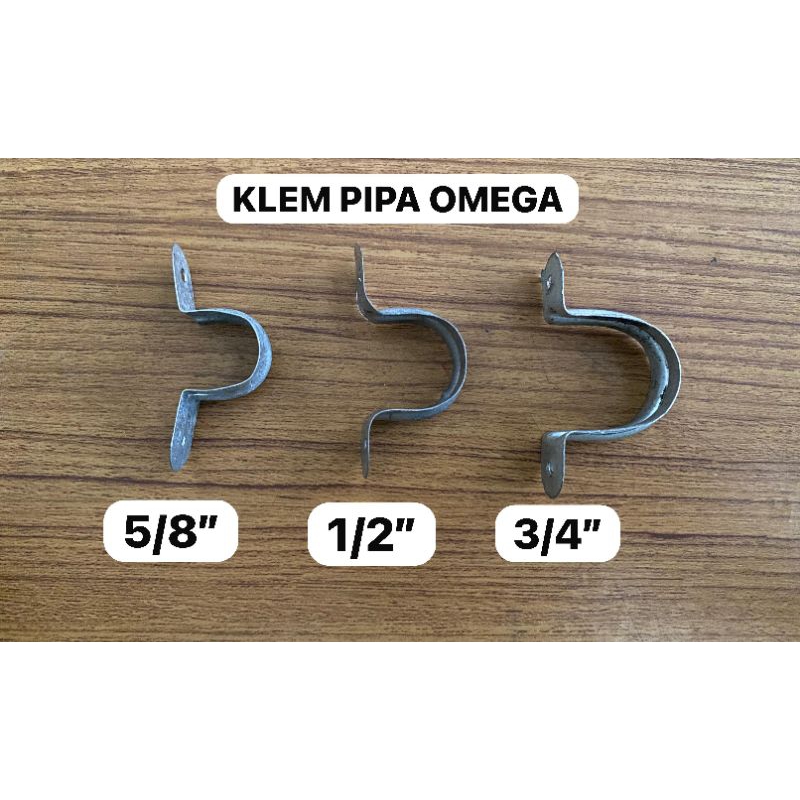 Jual KLEM PIPA OMEGA 5/8" 1/2" 3/4" / CLAMPS OMEGA GALVANIS / SADDLE ...