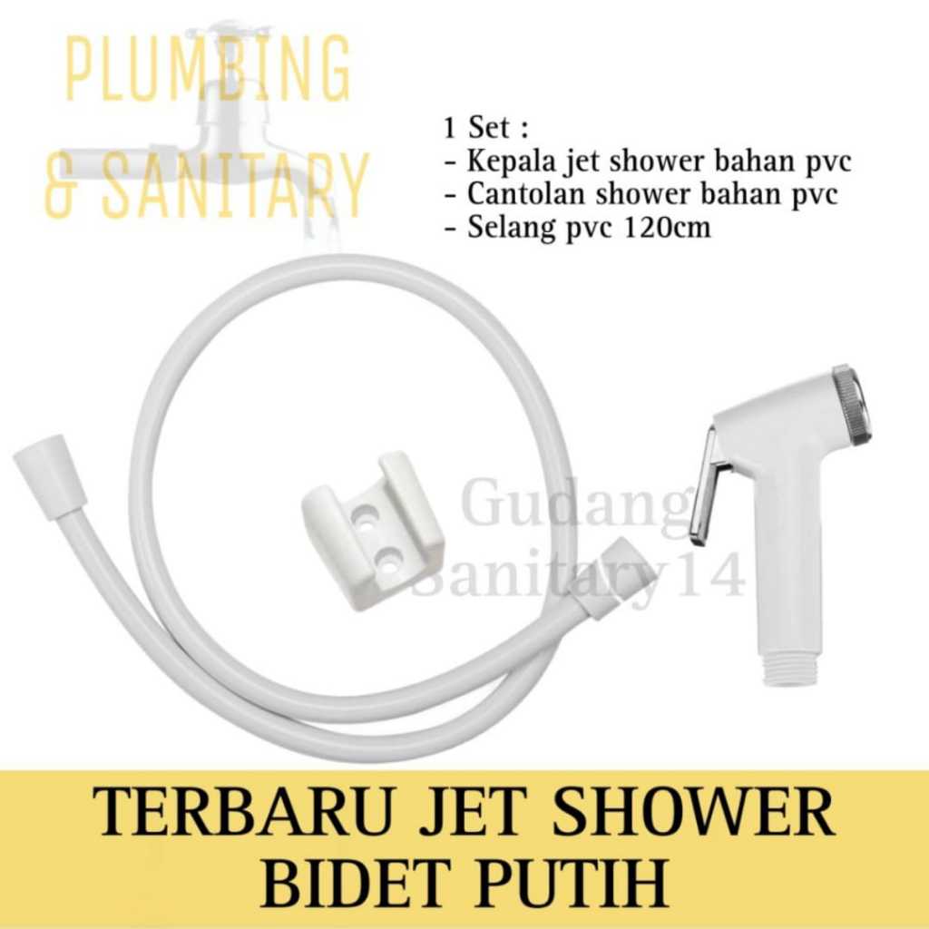 Jual Set Jet Shower Plastik Putih Jet Shower Semprot Cebok White Selang ...