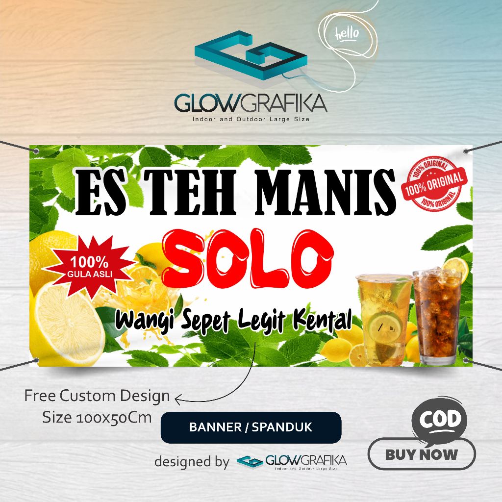 Jual Cetak Spanduk Banner Es Teh Manis Solo | Shopee Indonesia