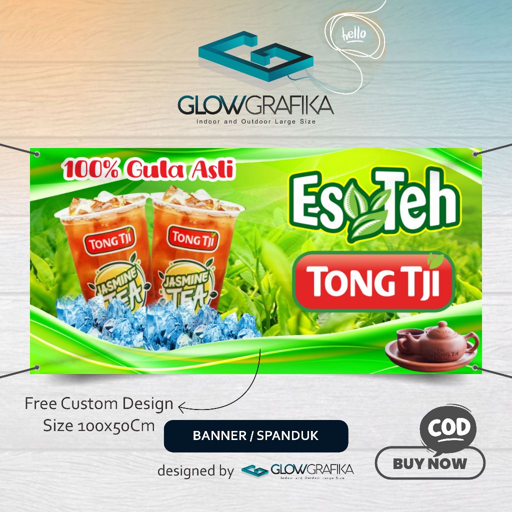 Jual Cetak Spanduk Banner Es Teh Tong TJI | Shopee Indonesia
