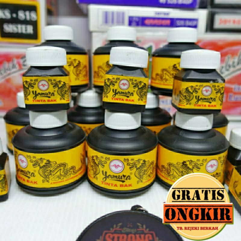 Jual satu dus mangsi cair cina tinta cair bak pena celup tutul yamura ...