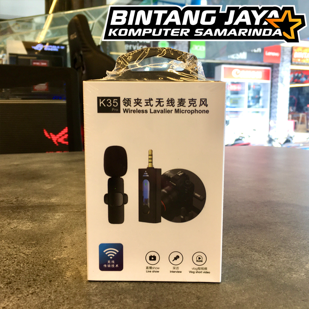 Jual Microphone Mic Wireless Lavalier Clip On K35 PRO | Shopee Indonesia
