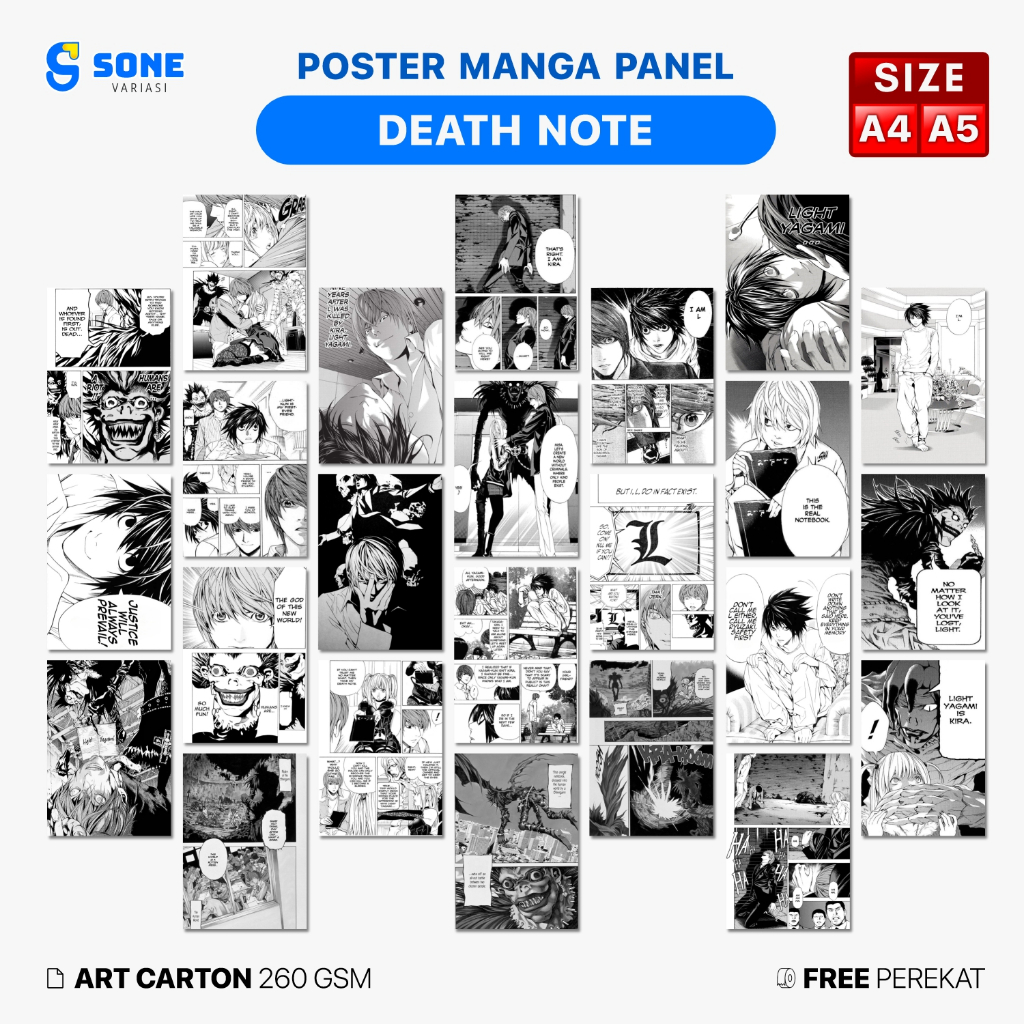 Jual Poster Death Note Series Aesthetic Ukuran A4 A5 Dekorasi Dinding | Shopee Indonesia
