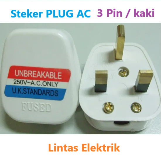 Jual Colokan Steker AC Plug Kaki 3 Tiga Kualitas diatas Pioline ...