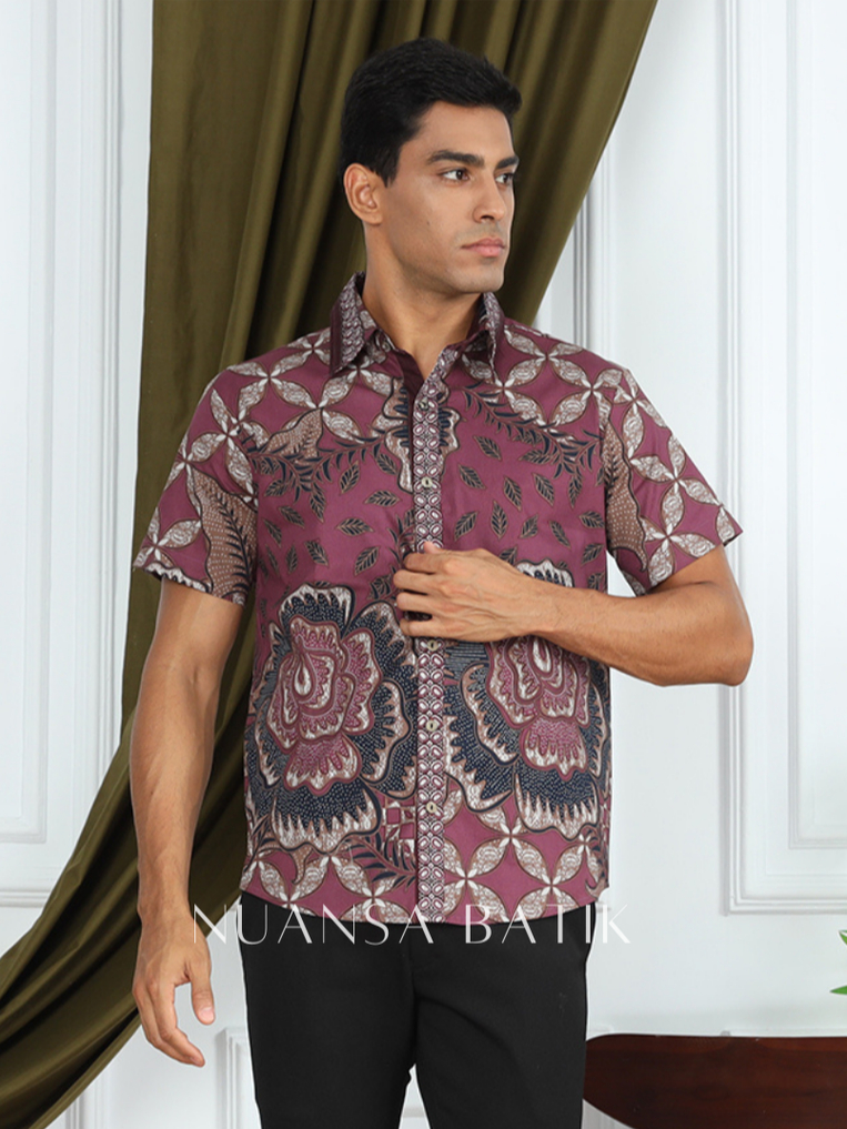 Jual Nuansa Batik Hem Batik Pria Lengan Pendek Bahan Katun Stretch ...