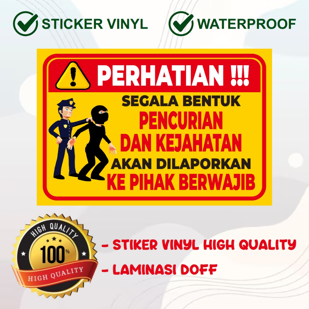 Jual Sticker Warung / Toko Dilarang Mencuri | Shopee Indonesia