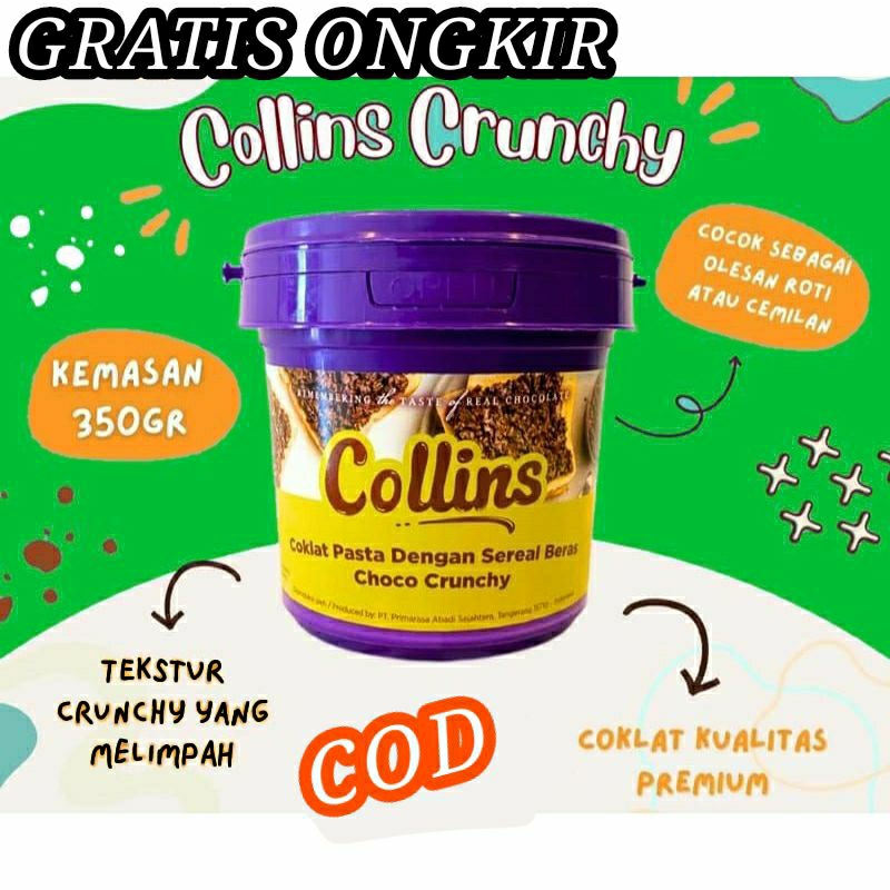 Jual COKLAT Olisan Roti 350gr collins coco crunchy Kemasan Pabrik ...