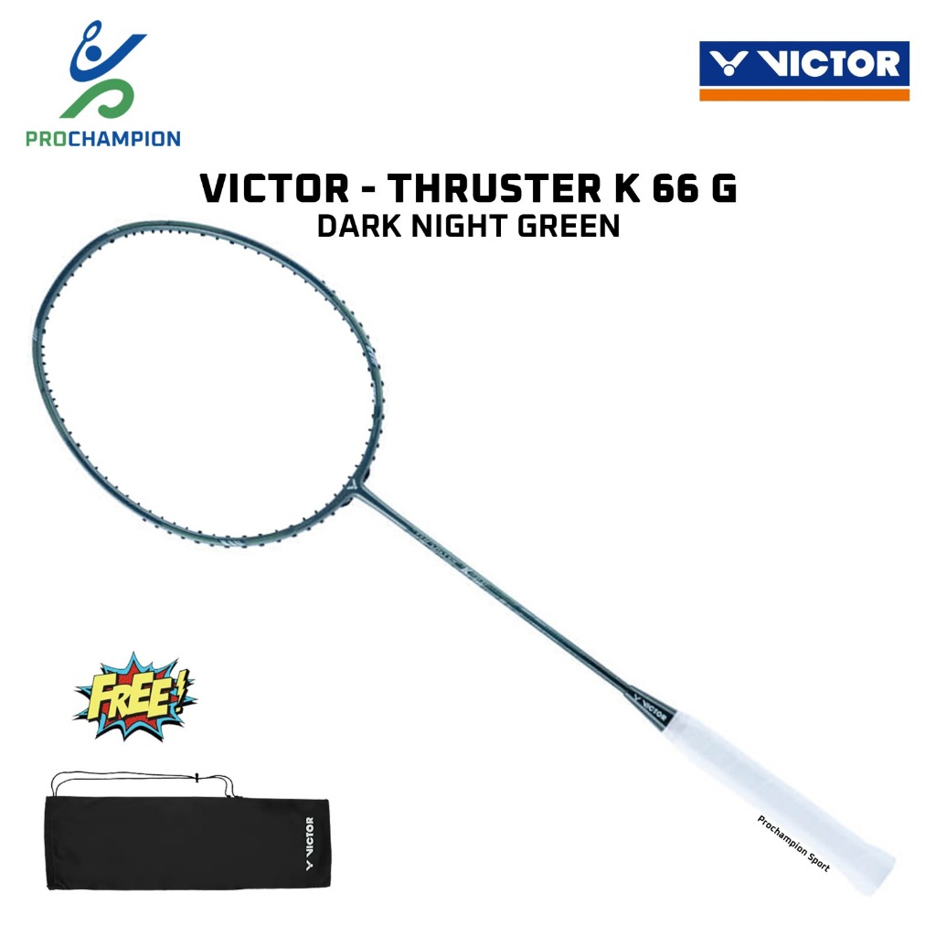 Jual New ! Raket Badminton Victor Thruster K 66 TK 66 Dark Night Green ...