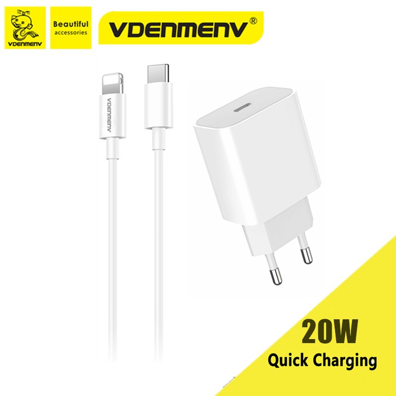 Jual VDENMENV DC06/DCO6L Power Adaptor Type c PD 20W Quick Charger for IP13 X XS 11/12/13/14 Pro ...