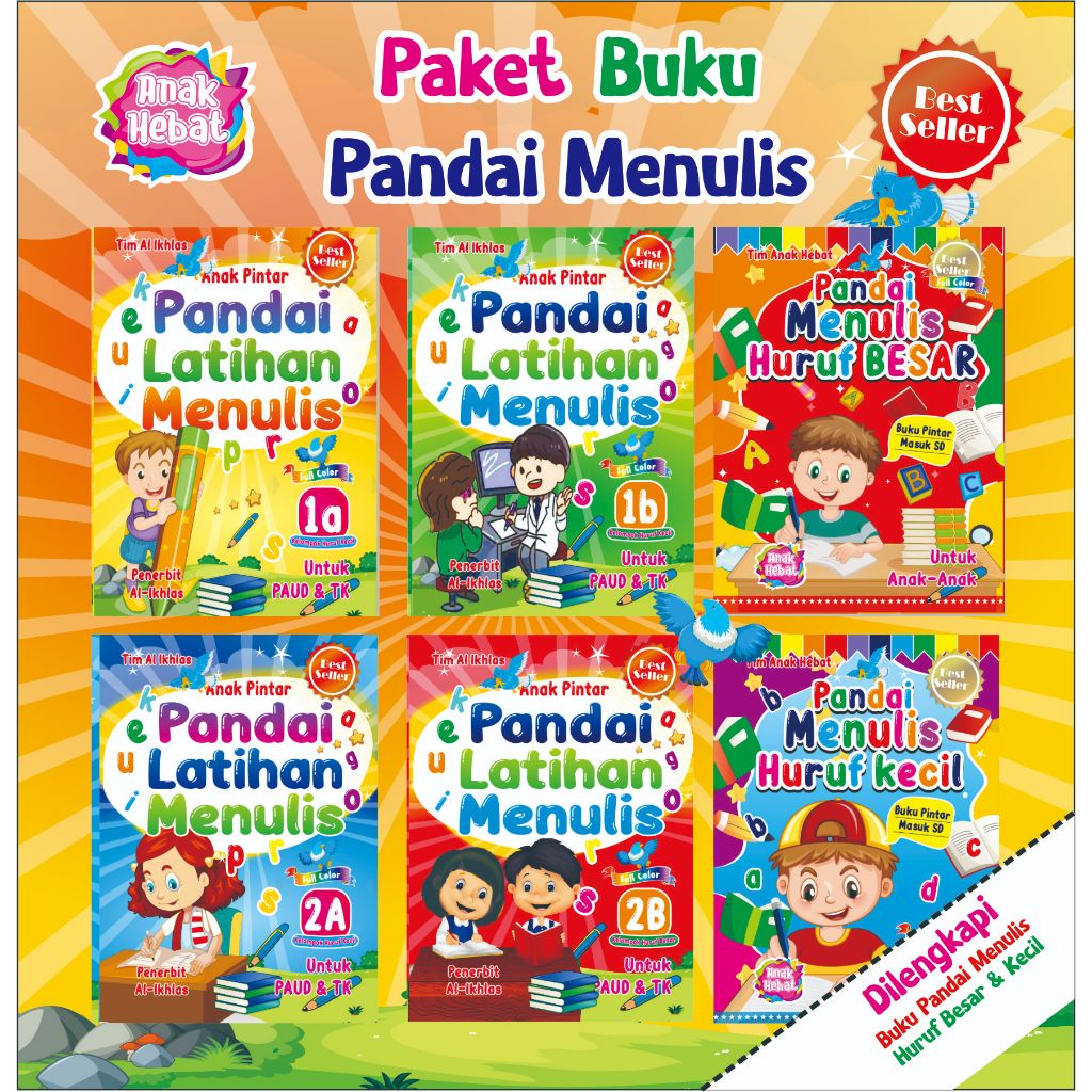 Jual PANDAI MENULIS HURUF BESAR DAN KECIL 1 PAKET 6 books | Shopee ...