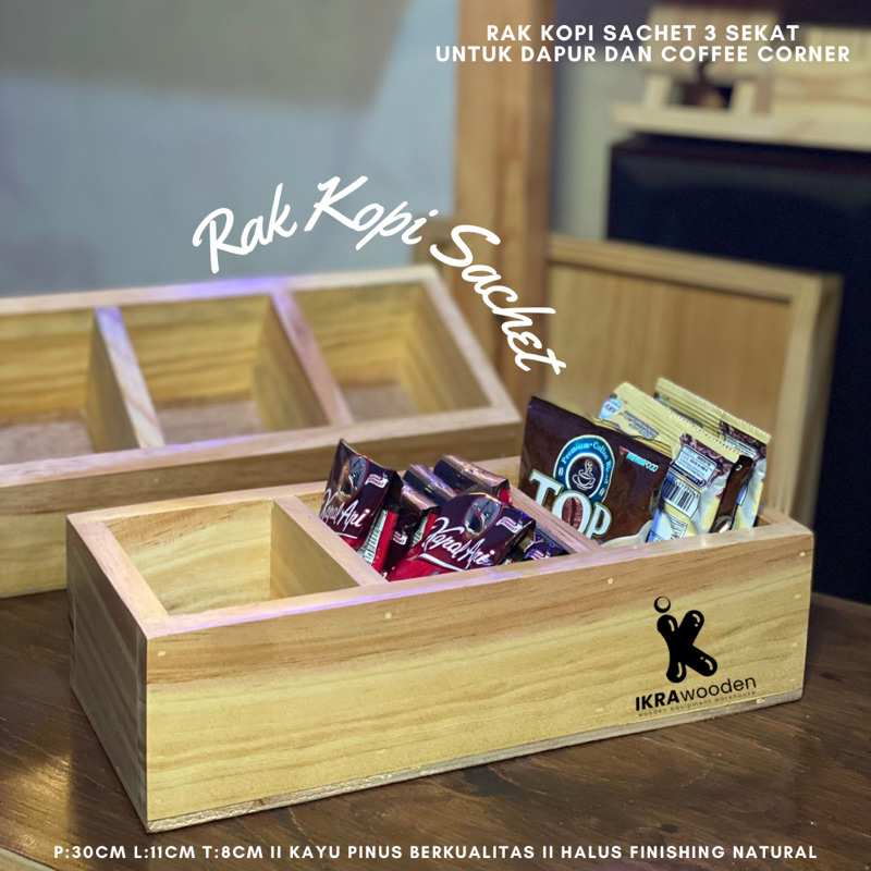 Jual Rak Kopi Kayu 3 Sekat Termurah | Shopee Indonesia
