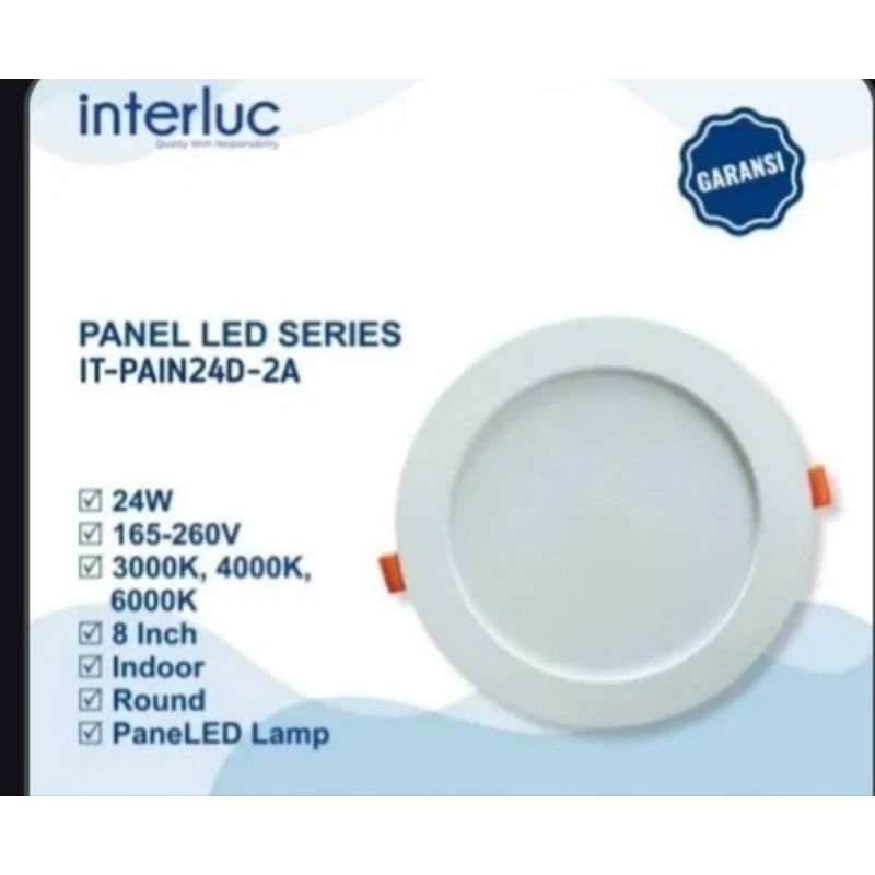 Jual INTERLUC MODE BULAT LAMPU DOWNLIGHT LED PANEL 24W IB BULAT INBOW ...