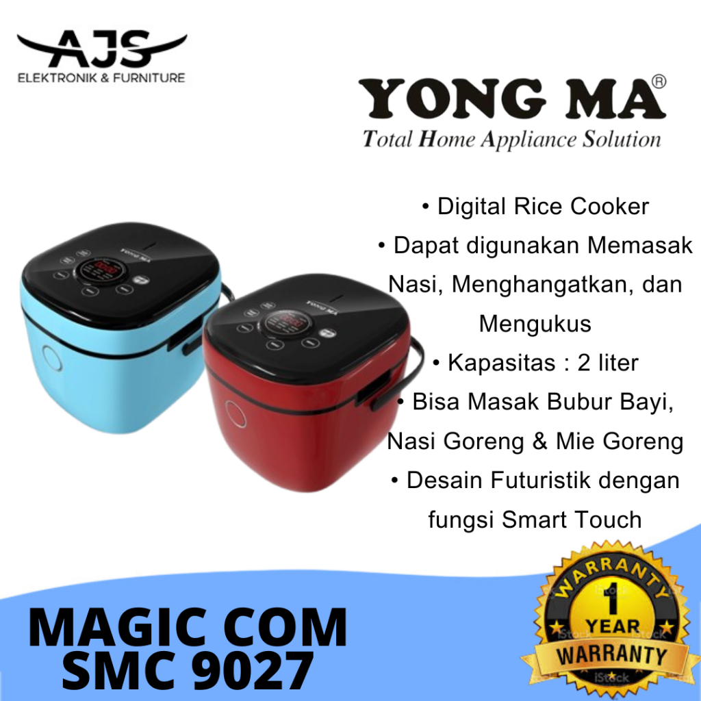Jual Yongma Magic Com Rice Cooker 2 Liter Digital Yong Ma SMC 9027 ...
