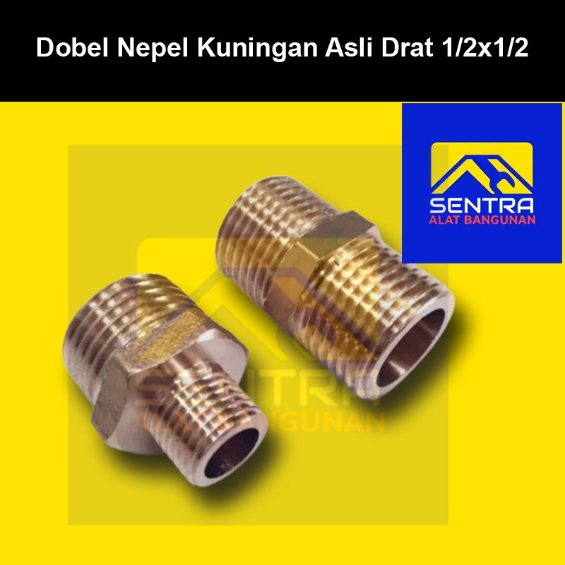 Jual Double Nipple / Double Dobel Nepel Kuningan Asli Drat 1/2 Inch | Shopee Indonesia