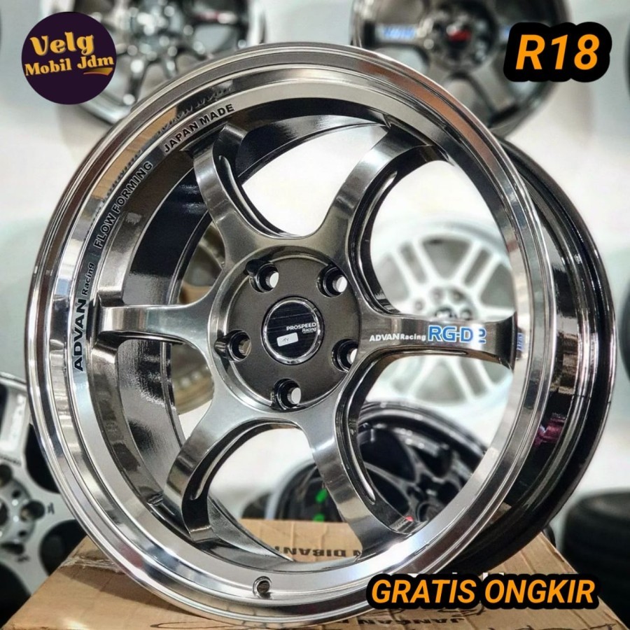 Jual velg racing ring 18 ADVAN RG D2 ET 38 FLOW FORMING R18 wuling almaz civic rush terios crv ...