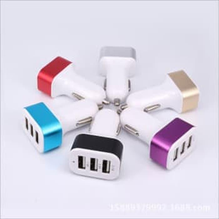 Jual Adaptor Mobil Charger Colokan Lighter USB 3 IN 1 Cas HP 3in1 ...