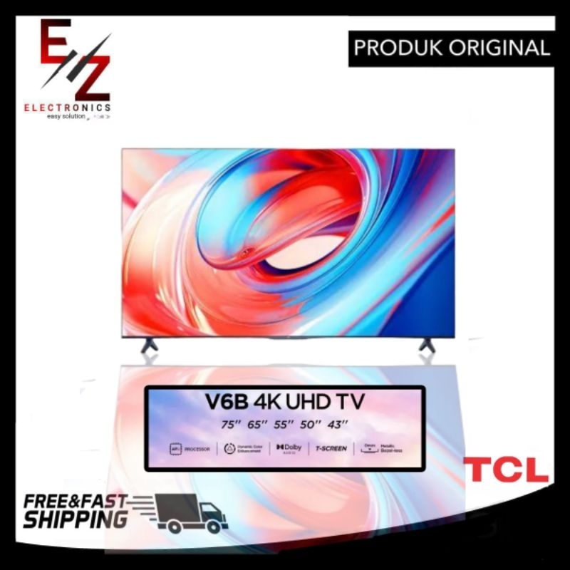 Jual TCL 43V6B LED GOOGLE TV 43 Inch T-Screen UHD 4K HDR 43V6B | Shopee Indonesia