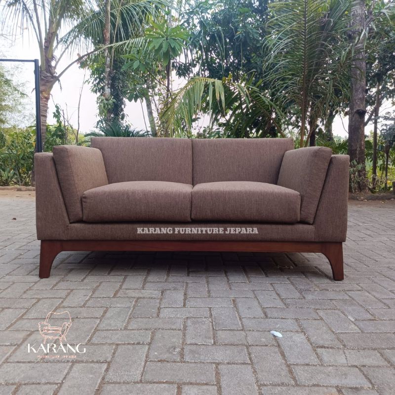 Jual SOFA MINIMALIS 2 SEATER RANGKA KAYU JATI P 160 cm | KARANG ...