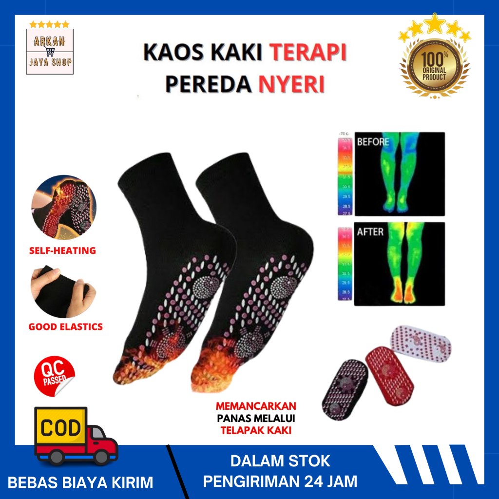 Jual [ COD ] Warm Socker Kaos Kaki Terapi Pemanas Penghangat Magnetic ...