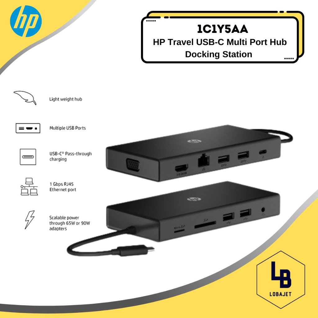 Jual HP Travel USB-C Multi Port Hub Docking Station - 1C1Y5AA - Hub USB-C 11-in-1 Multi Port ...