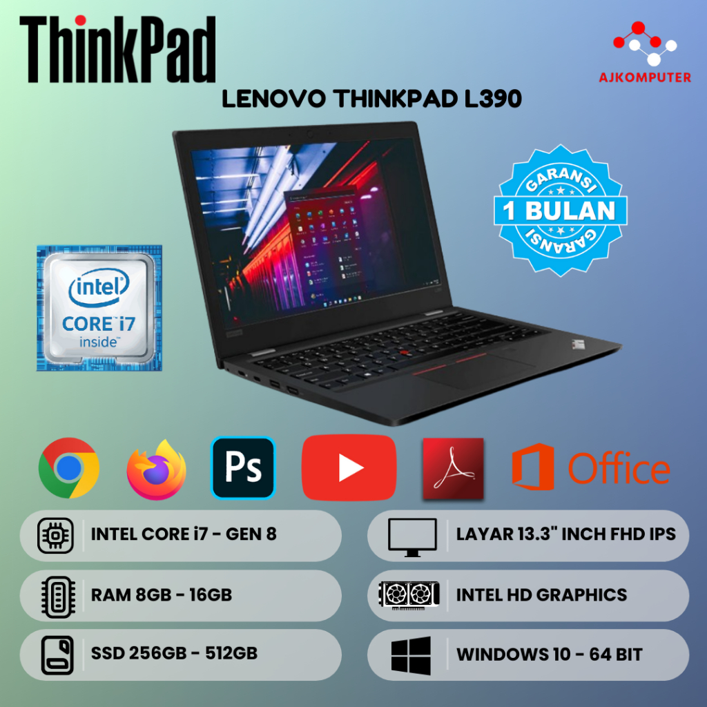 Jual LAPTOP LENOVO THINKPAD CORE i3 / i5 / i7 / AMD RYZEN | SECOND MURAH BERGARANSI | Shopee ...