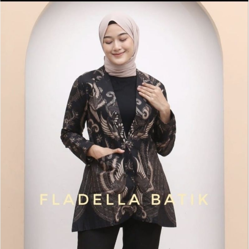 Jual Blazer Batik Wanita Atasan Batik Blouse Jaz Outher Kantor Premium ...