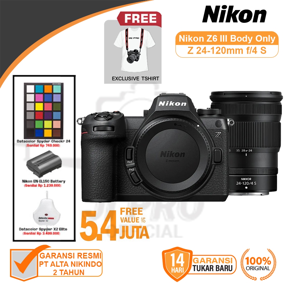Jual Nikon Z6 III Kit 24-120mm f4 Mirrorless Camera Nikon Z6III Z 6 Mark III Kit 24-120 mm f/4 ...