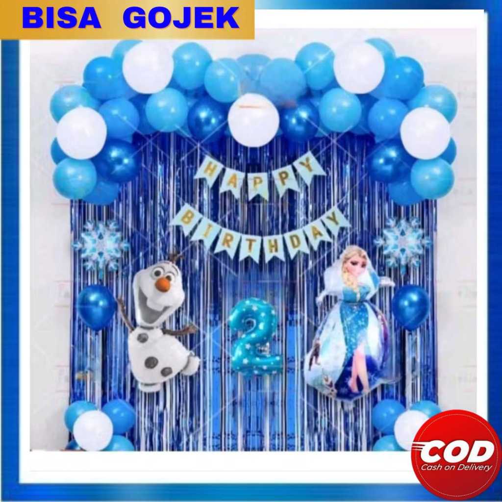 Jual [Paket Balon] Balon Set Elsa Biru Frozen Sesuai Gambar Dekorasi ...