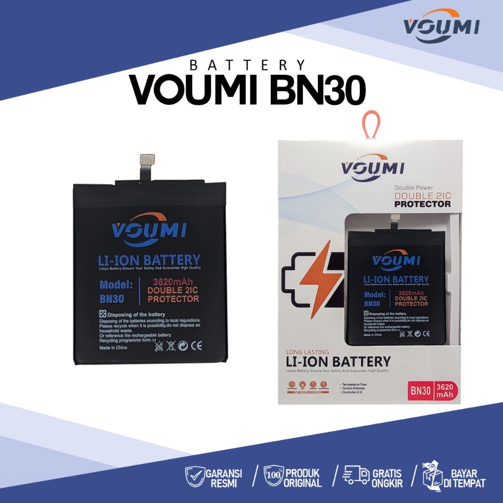 Jual Voumi Battery Model Bn30 Li-ION Double 2IC Protector 3620 mAh ...