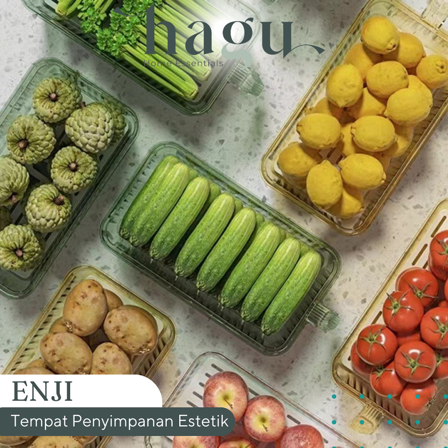 Jual HAGU - ENJI Organizer Freezer Daging Transparan Kotak Penyimpanan ...