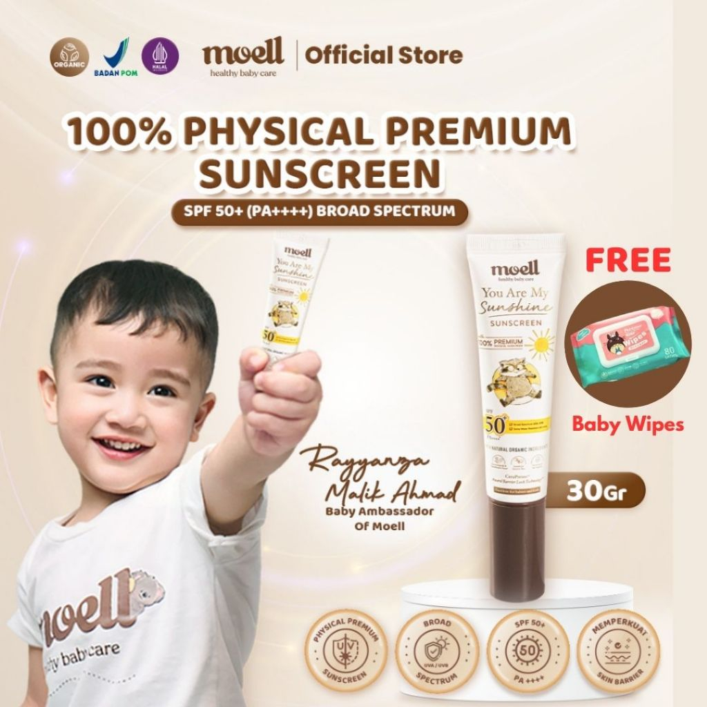 Jual Moell Sunscreen Bayi & Anak - SPF Tinggi, Extra Water Resistant ...