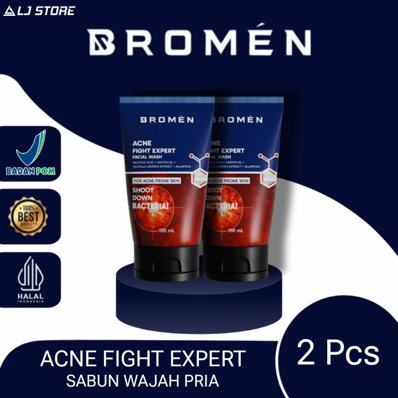 Jual BROMEN Acne Fight Expert Facial Wash - Sabun Wajah Jerawat Pria 2 ...