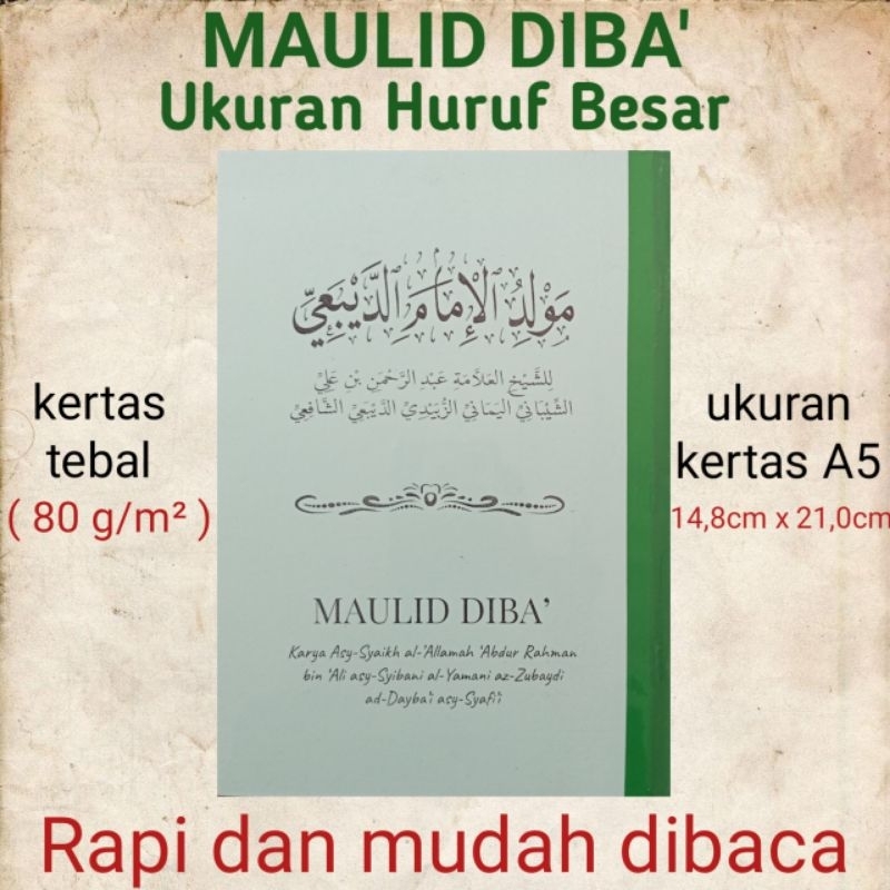 Jual Buku Kitab Maulid Diba' tulisan benar, rapi dan jelas. Ukuran ...