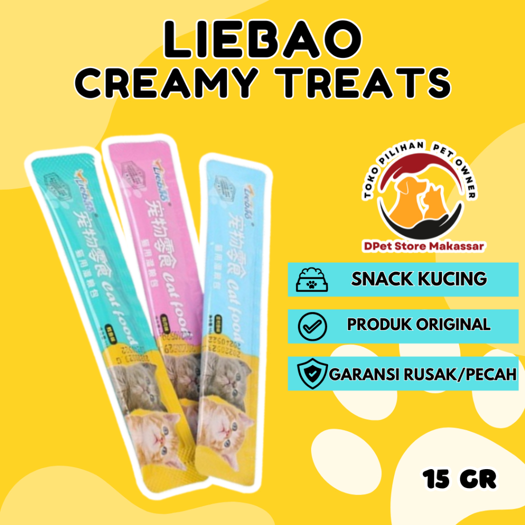 Jual Liebao Creamy Treats 15gr Snack / Cemilan Kucing | Shopee Indonesia