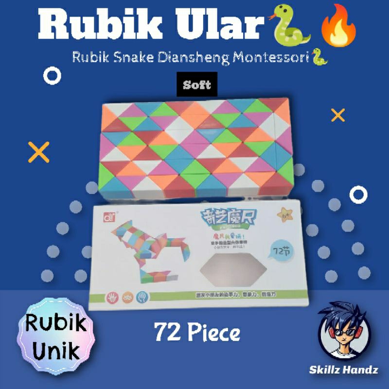 Jual Rubik Snake Dian Sheng Montessori Soft (72 Piece) Rubik Unik Rubik ...
