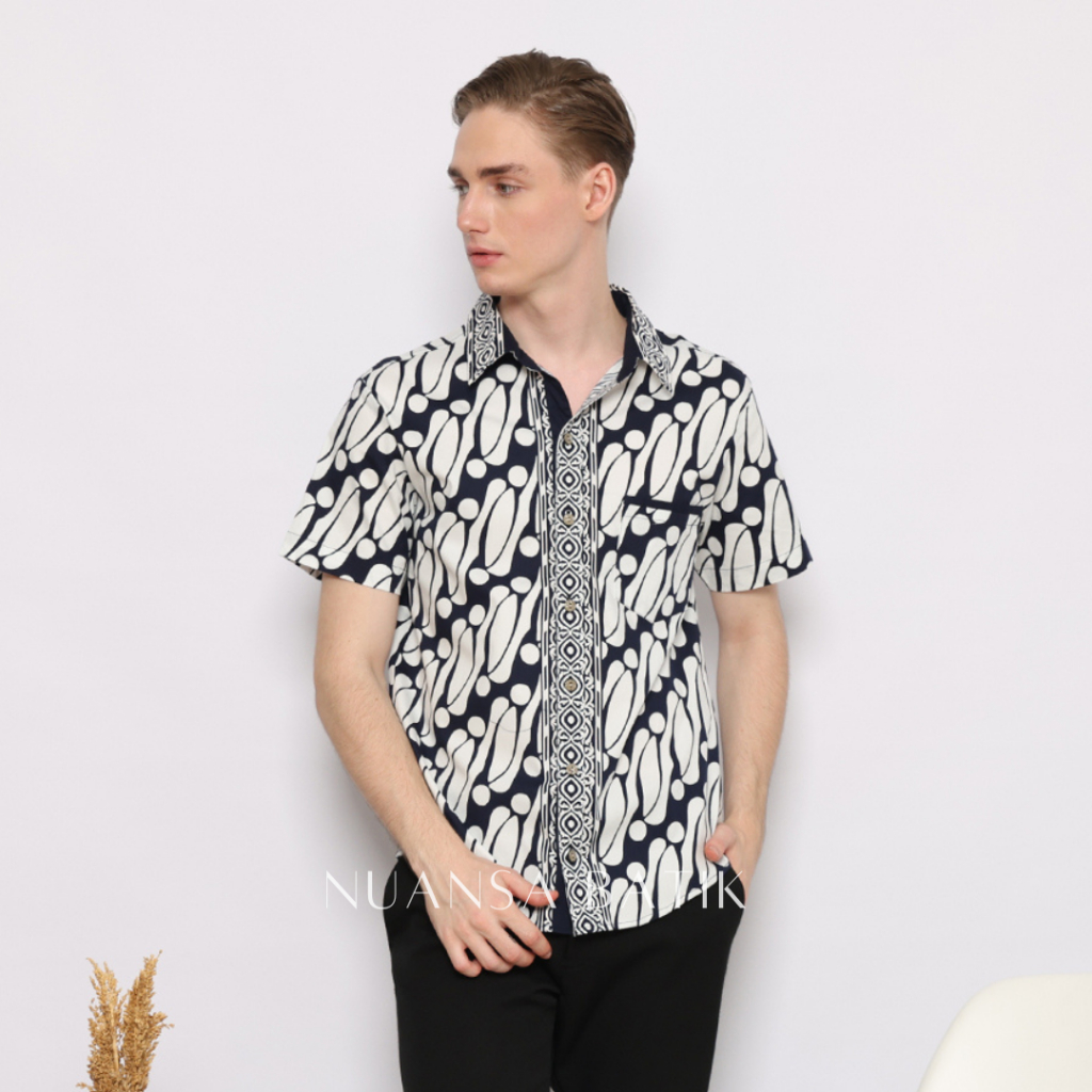 Jual Nuansa Batik Hem Batik Pria Lengan Pendek Bahan Katun Stretch ...