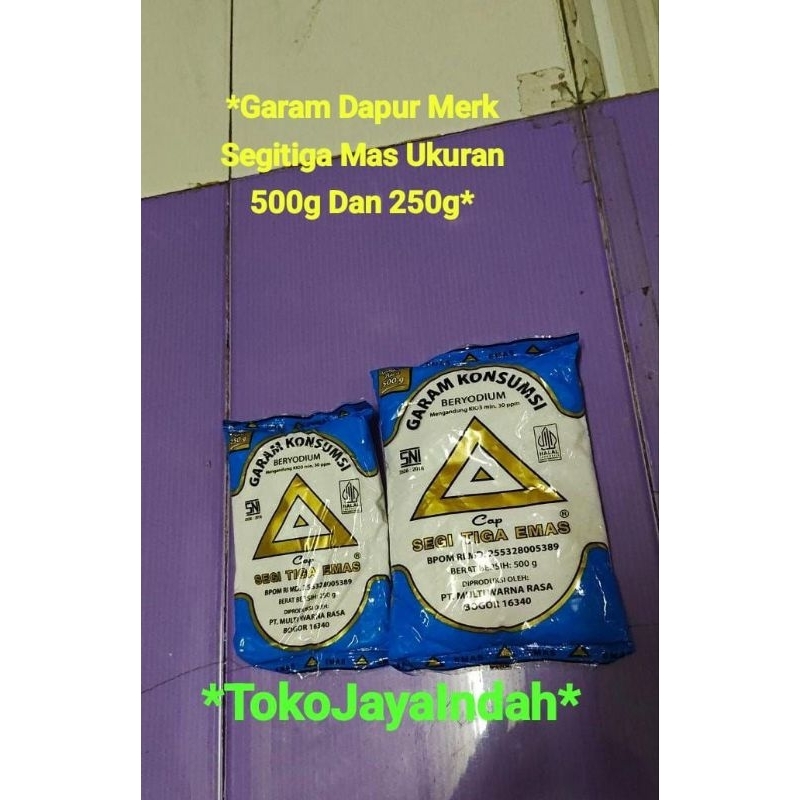 Jual Garam Merk Segitiga Mas Ukuran 500g Dan 250g/ Garam Segitiga Mas ...