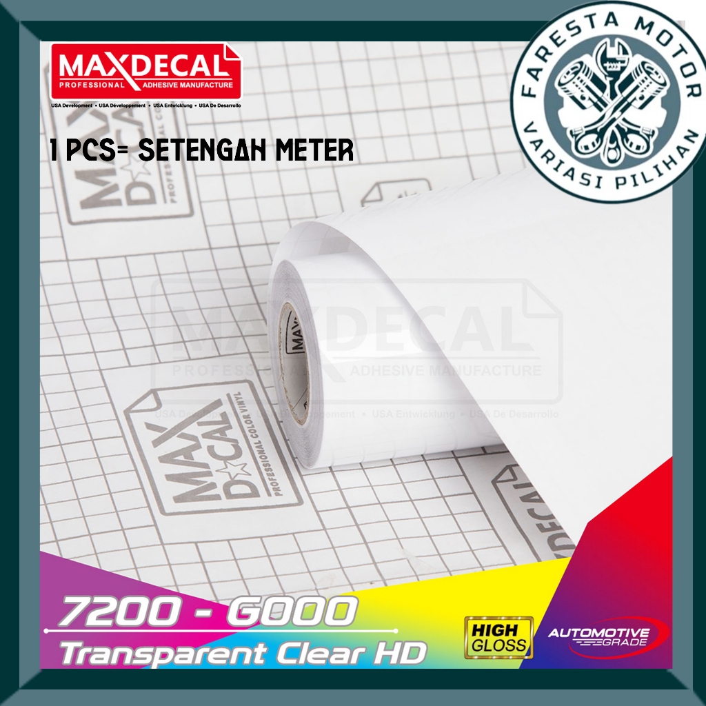 Jual Sticker Stiker Skotlet Maxdecal Max Decal 7200-G000 Transparent Clear HD Putih bening 45cm ...