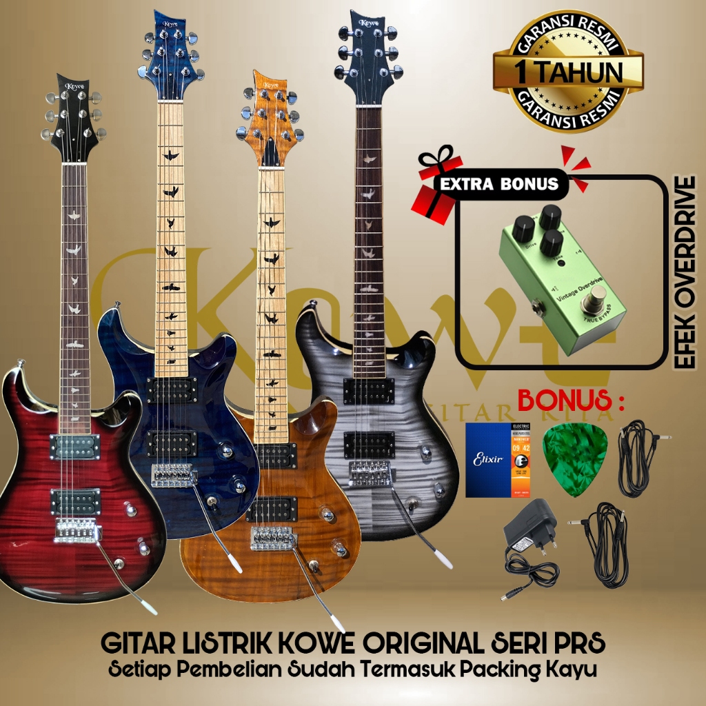 Jual Gitar Listrik Merk Kowe Model K-PRS Bonus Efek Bergaransi | Shopee ...