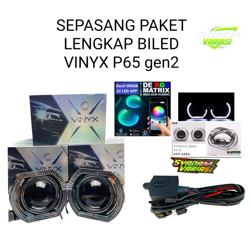 Jual SEPASANG PAKET LENGKAP BILED VINYX P65 gen 2 3inci 65/75 watt ...