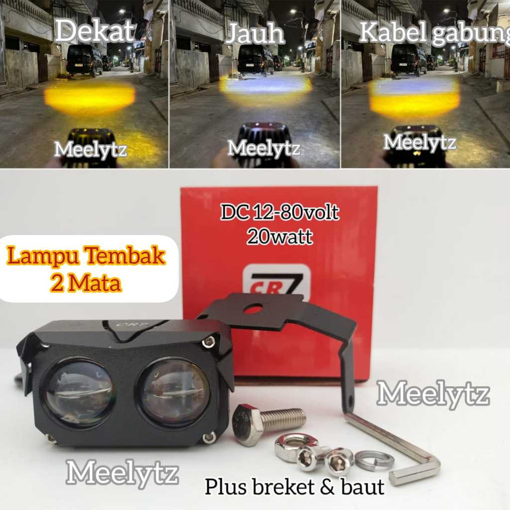 Jual Lampu tembak Laser LED 2 mata kuningputih CR1022 | Shopee Indonesia