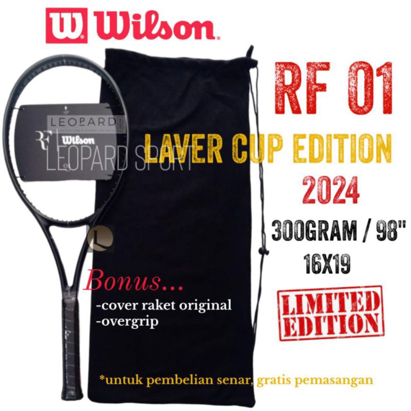 Jual Raket Tenis Wilson RF 01 Laver Cup Pro 300g 98 in / Roger Federer ...
