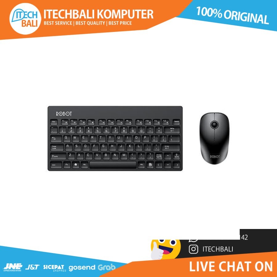 Jual Keyboard & Mouse ROBOT KM3000 Wireless Desktop | ITECHBALI ...
