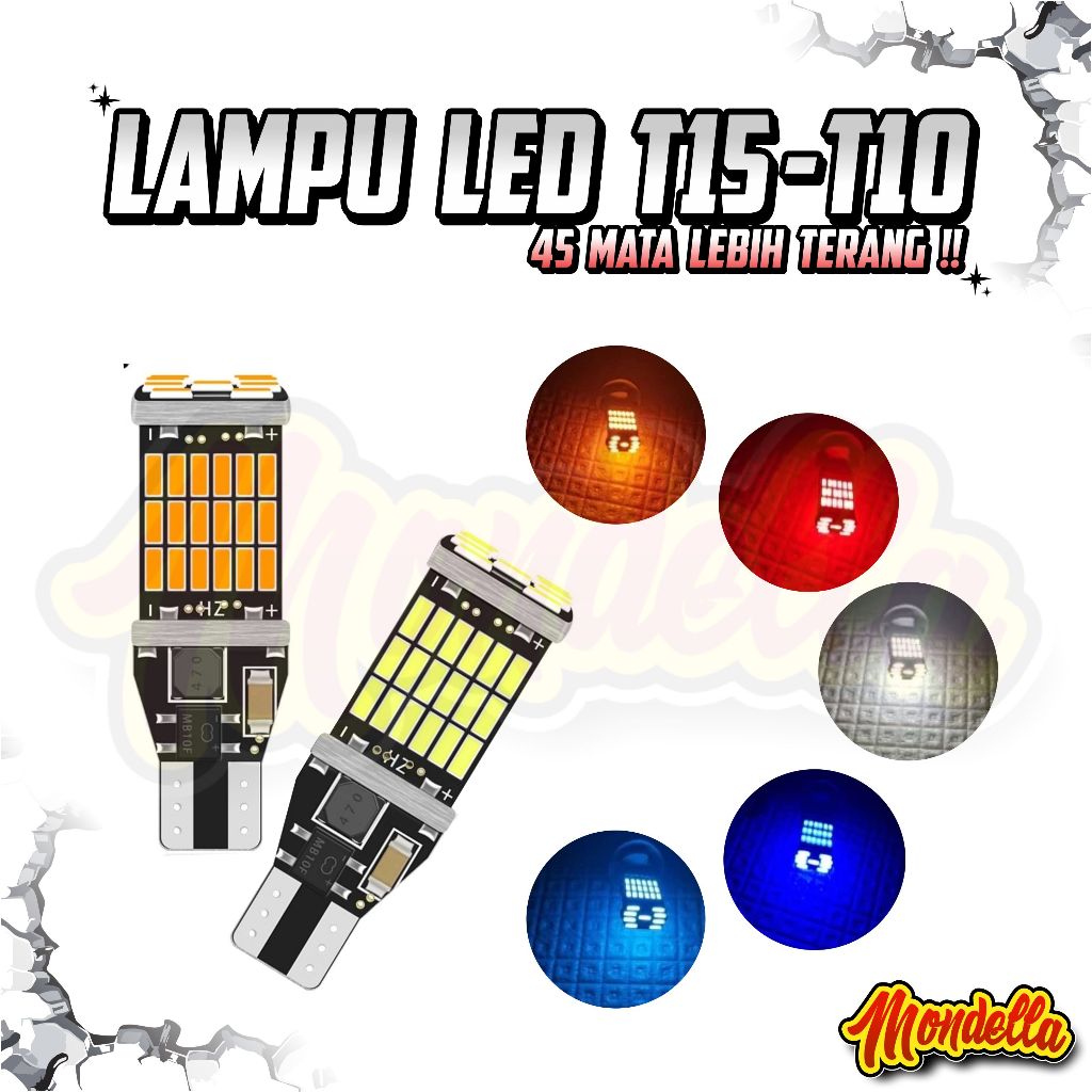 Jual Lampu Sen Dajjal 45 Titik Lampu LED Mundur Senja Sein Sen Rem Canbus T15 45 Mata Lampu Sen ...