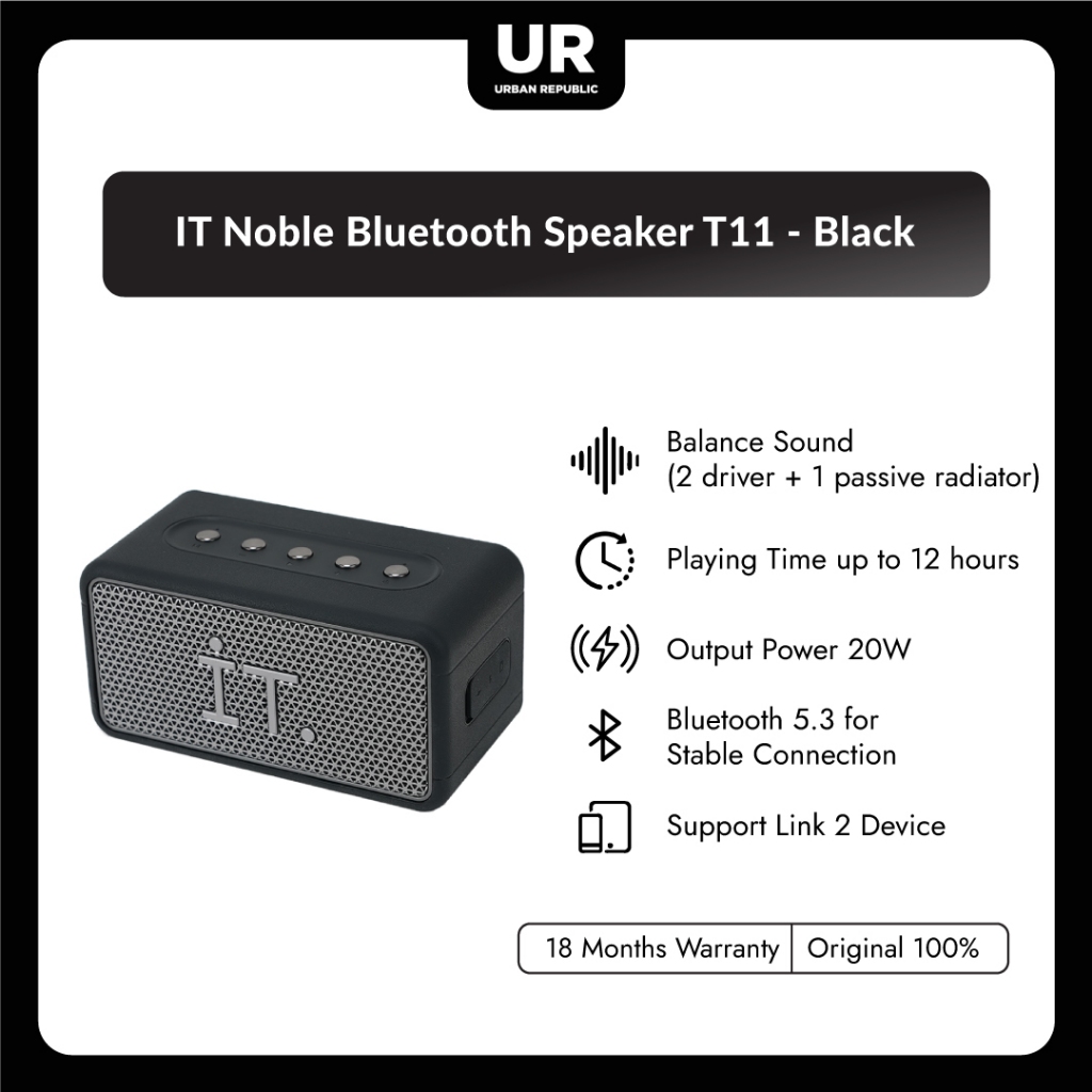 Jual IT Noble Bluetooth Speaker T11 - Black | Shopee Indonesia