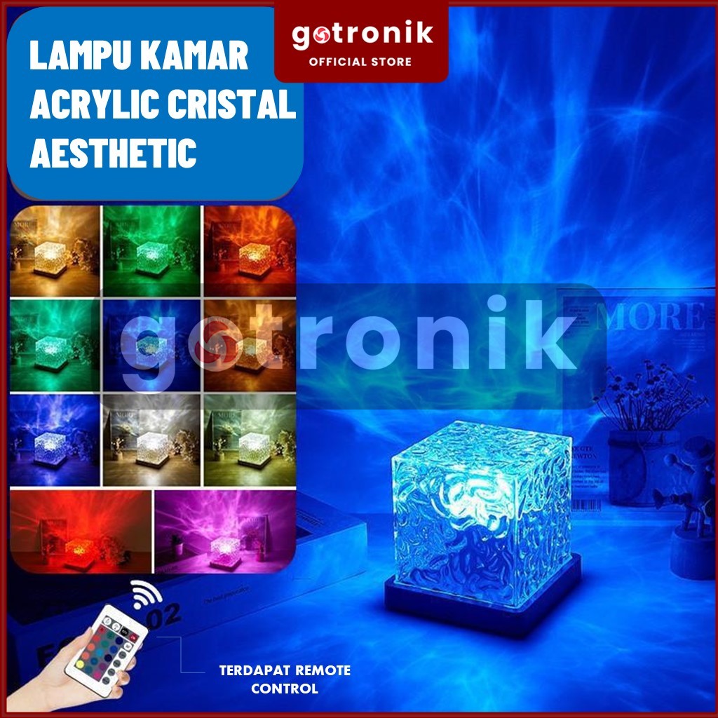 Jual Lampu Kamar Crystal Meja 16 Warna Aurora Acrylic Crystal RGB Touch ...