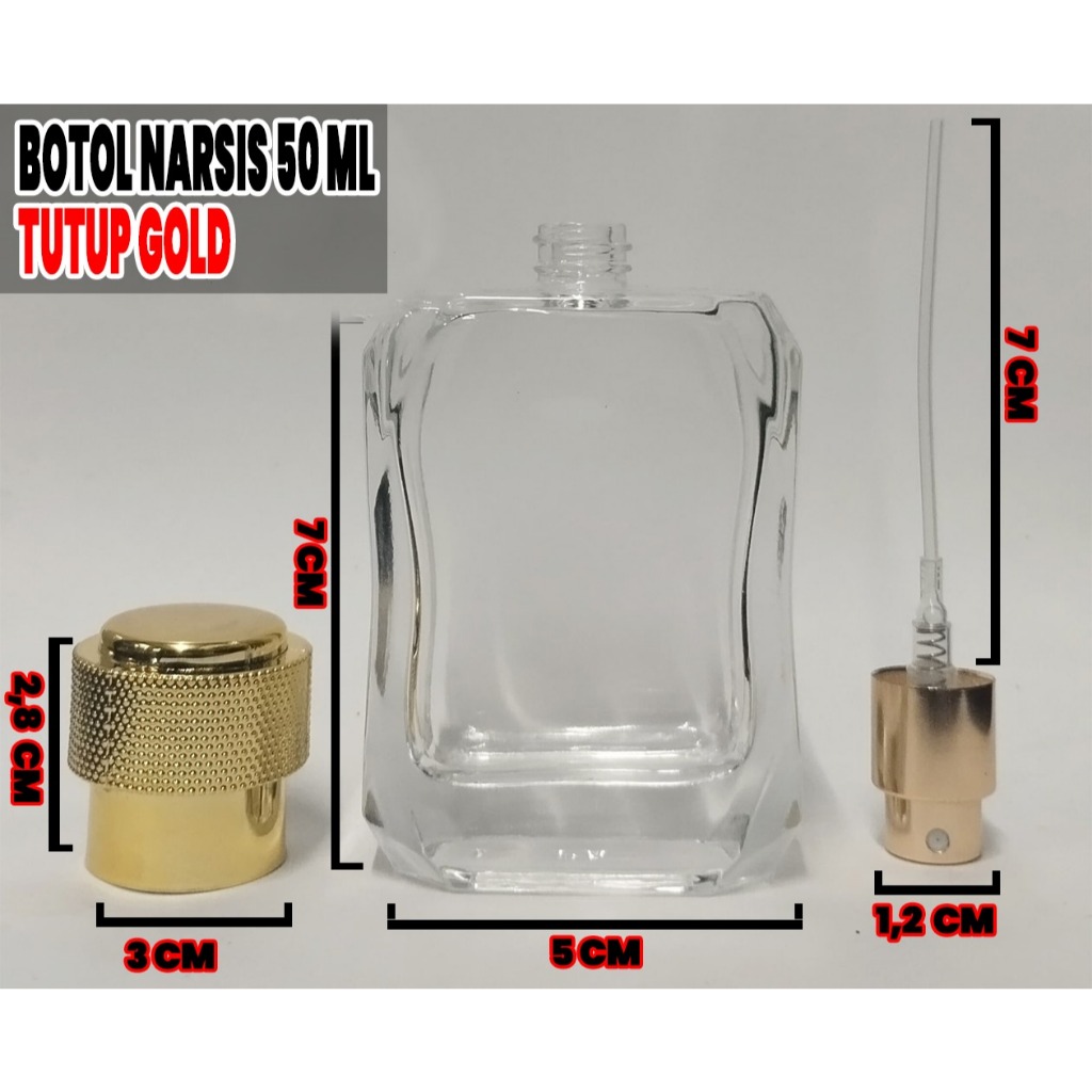 Jual Botol parfum kosong Narsis Golden Cap 50ml DRAT/best seller/bottle ...