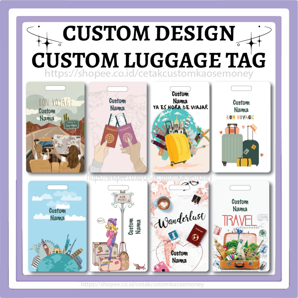 Jual LUGGAGE TAG KOPER TAS TRAVEL NAME TAG CUSTOM PENANDA KOPER INCLUDE ...