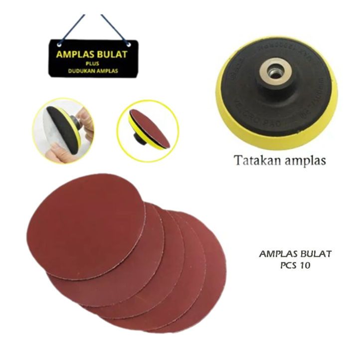 Jual NEW Paket Tatakan Amplas Velcro Gerinda Tangan / Pad Perekat ...