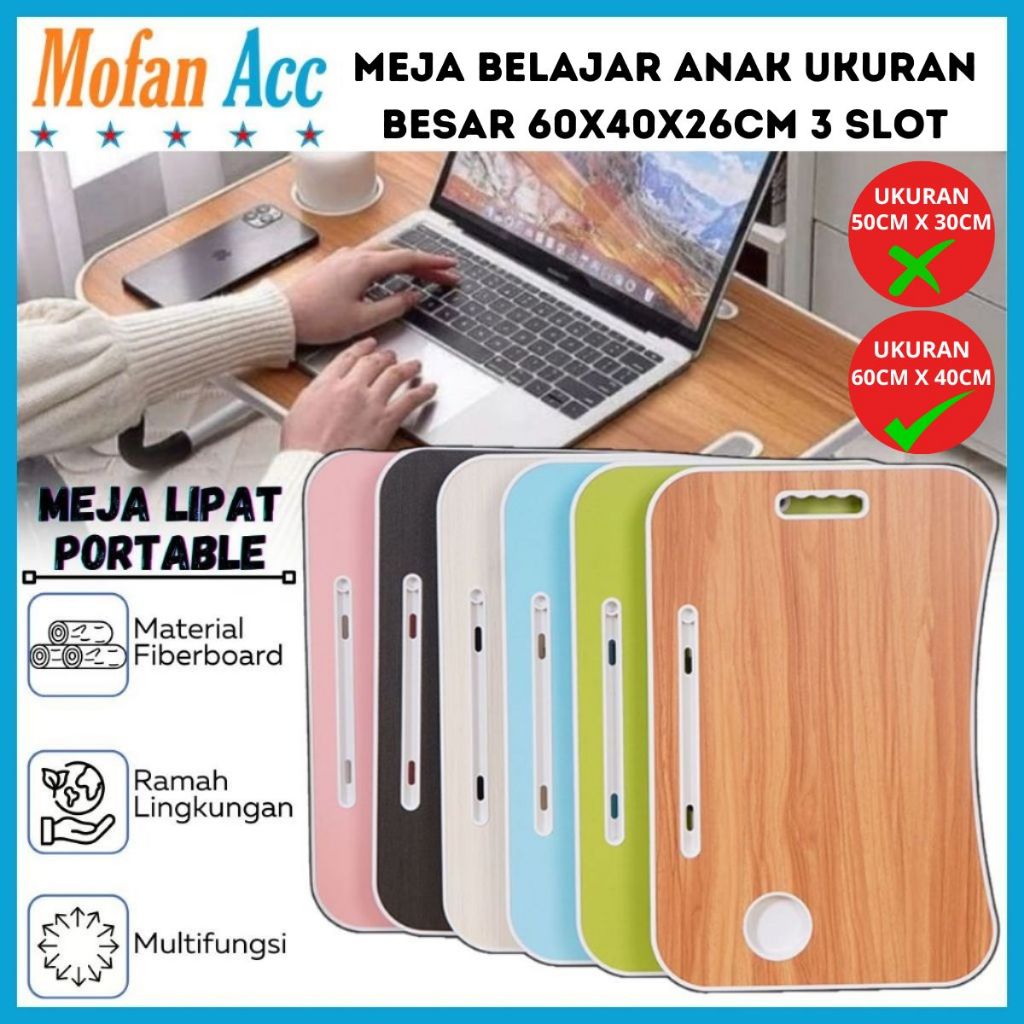 Jual Meja Belajar Anak Lipat Besar 60x40cm/Folding Table 3Slot/Meja ...